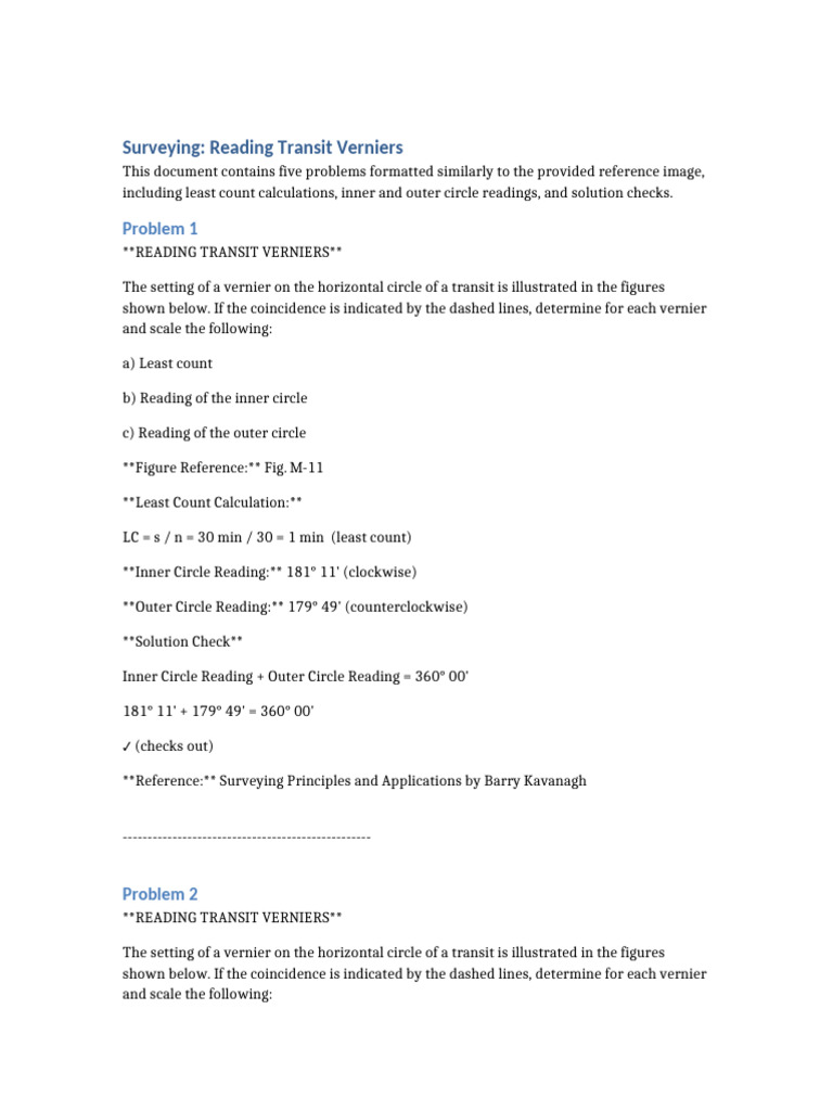 Formatted Reading Transit Verniers | PDF | Surveying