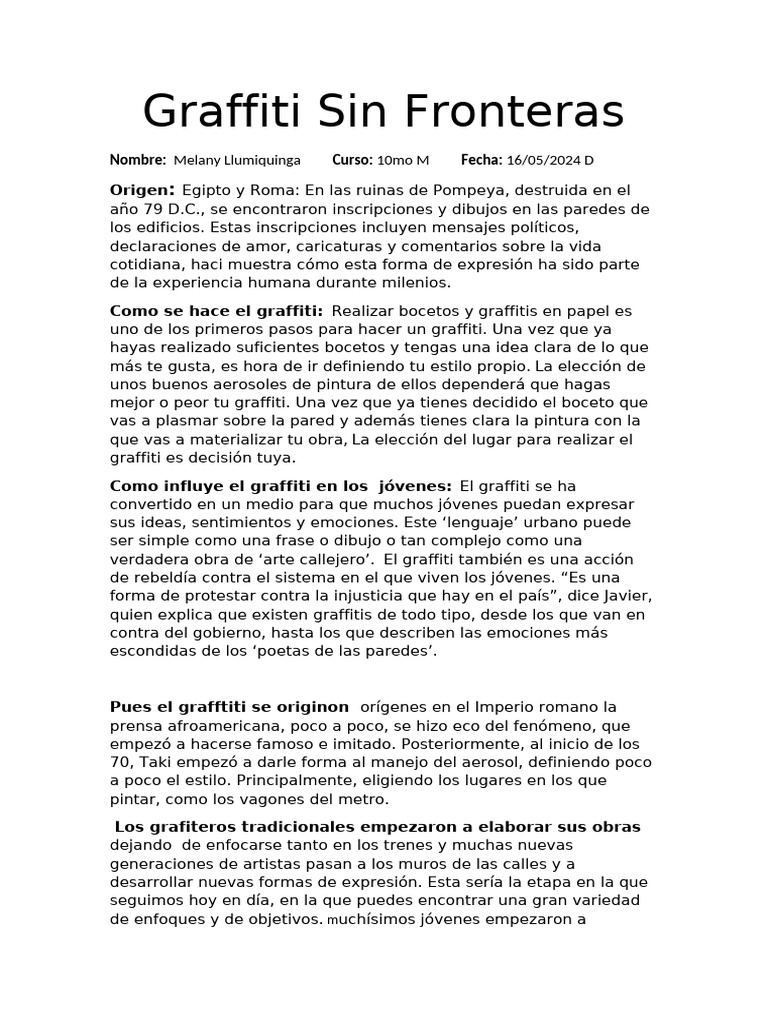 Graffiti | PDF | Pintada