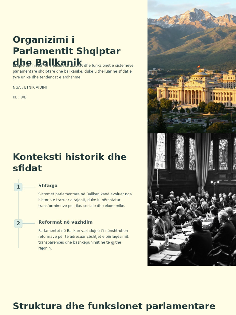 Organizimi I Parlamentit Shqiptar Dhe Ballkanik | PDF