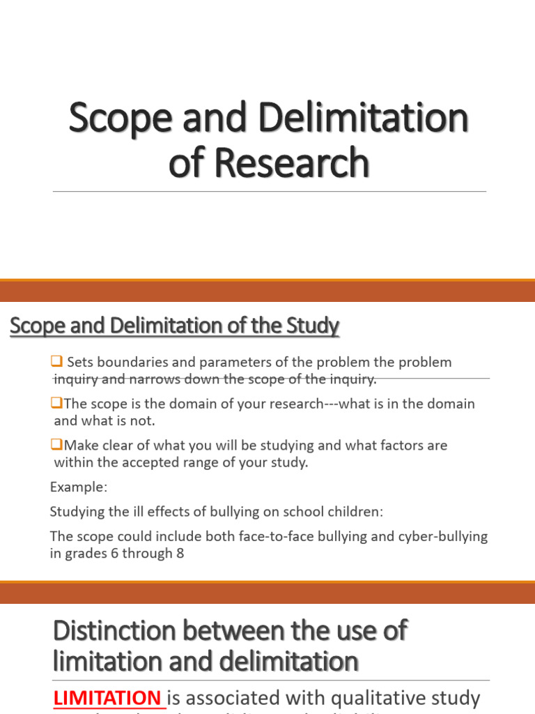 Scope and Delimitation | PDF
