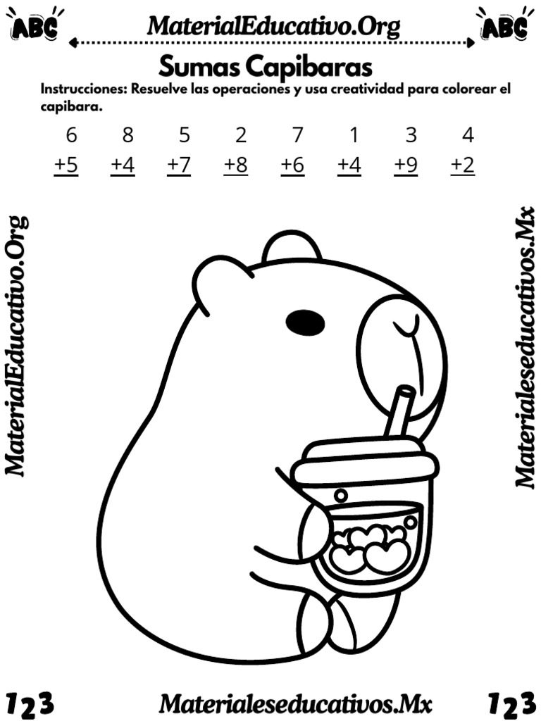 Capibara Matematico Primer Grado | PDF