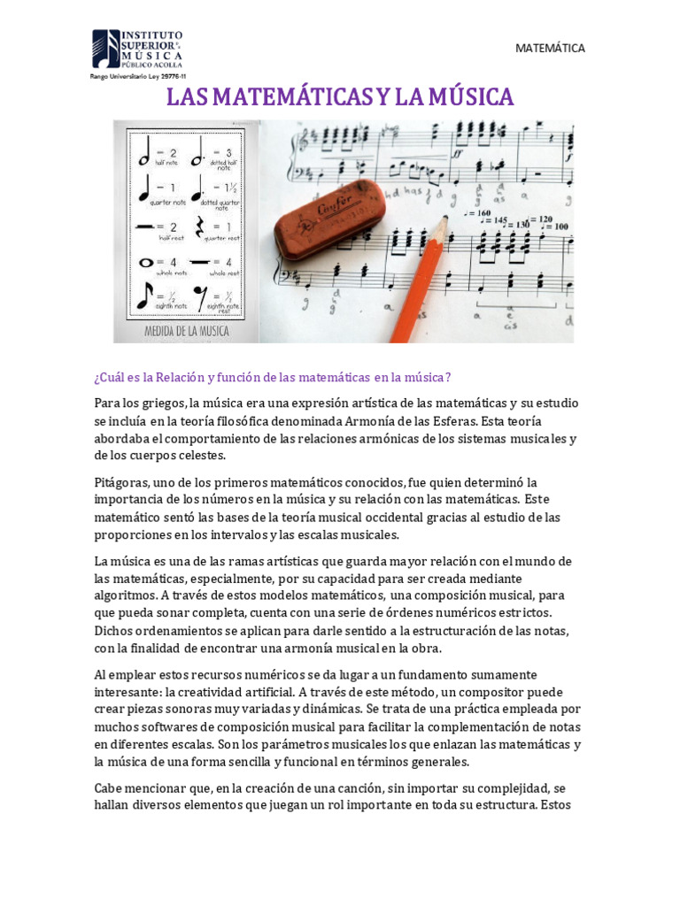 Matemáticas y Música: Conexiones Clave | PDF | Matemáticas | Armonía
