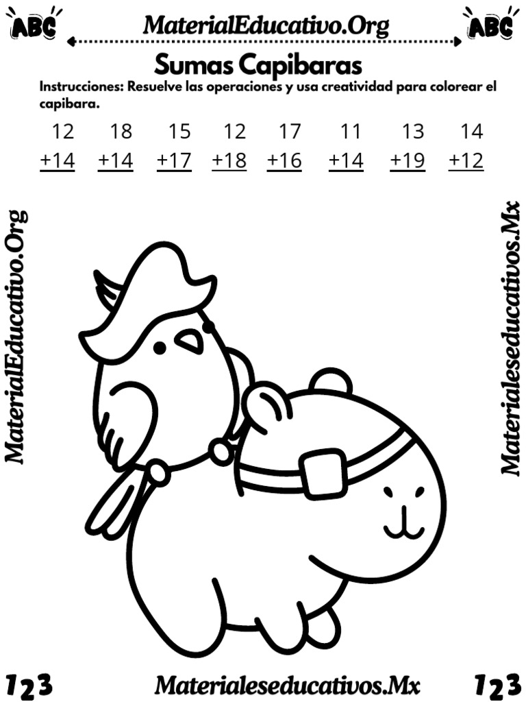 Capibara Matematico para Segundo Grado | PDF