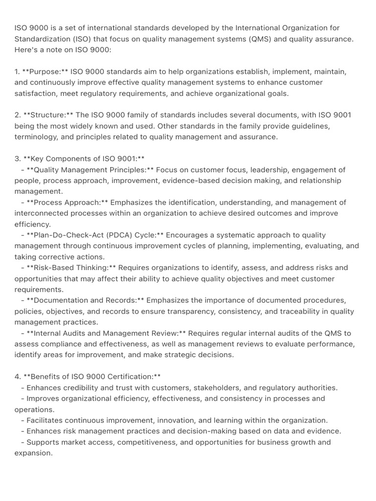Understanding ISO 9000 Standards for Quality | PDF | Quality Management ...