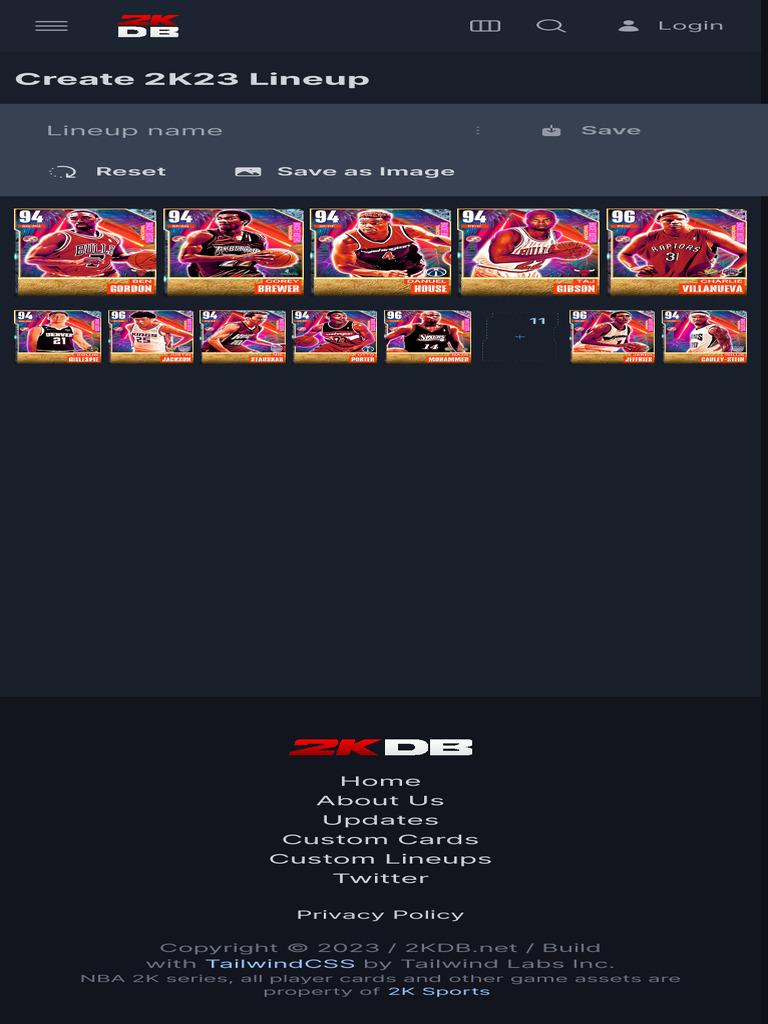 NBA 2K23 2KDB Lineup Creator 3 | PDF
