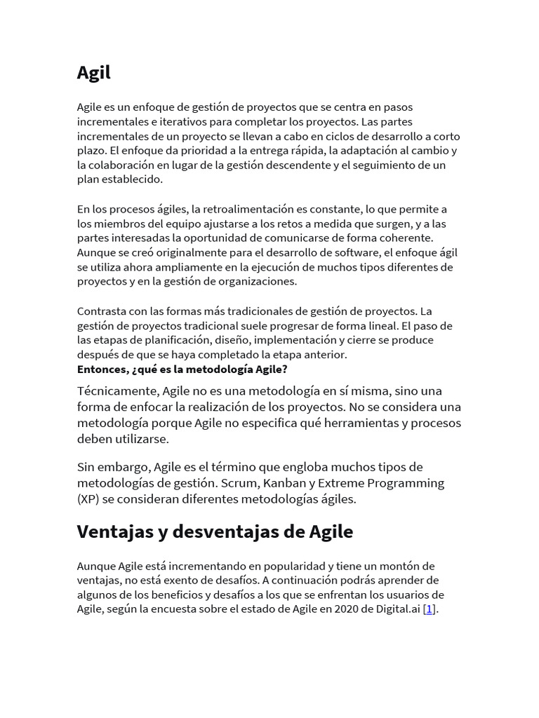Metodologia Agil | PDF | Desarrollo Ágil de Software | Gestión de proyectos