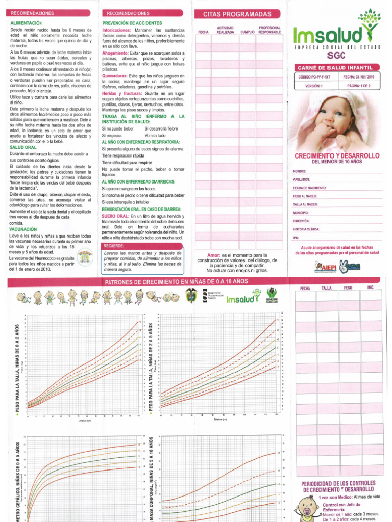 CARNET CRECIMIENTO Y DESARROLLO | PDF