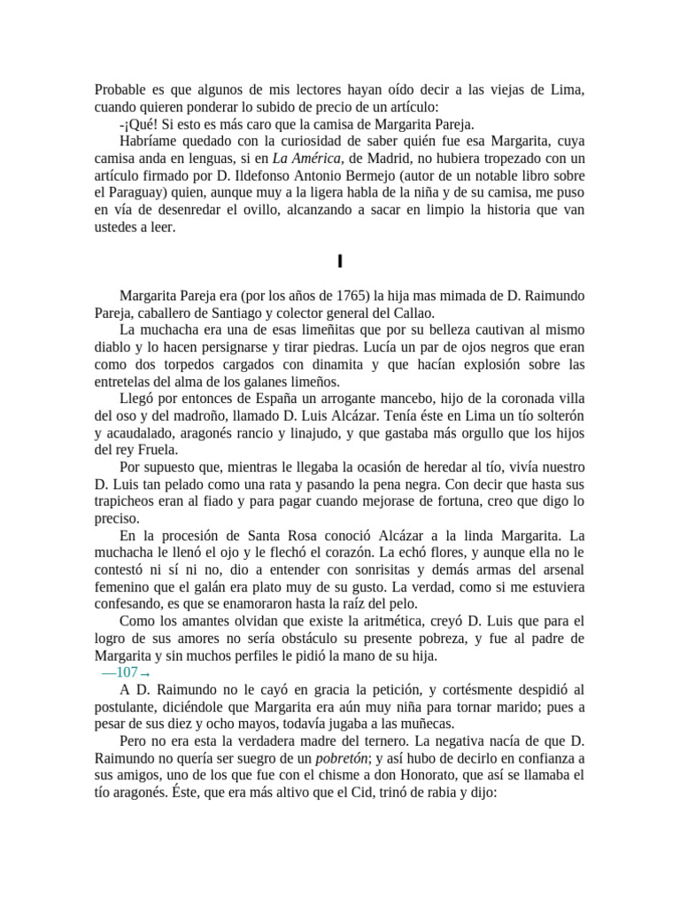 La Camisa de Margarita | PDF