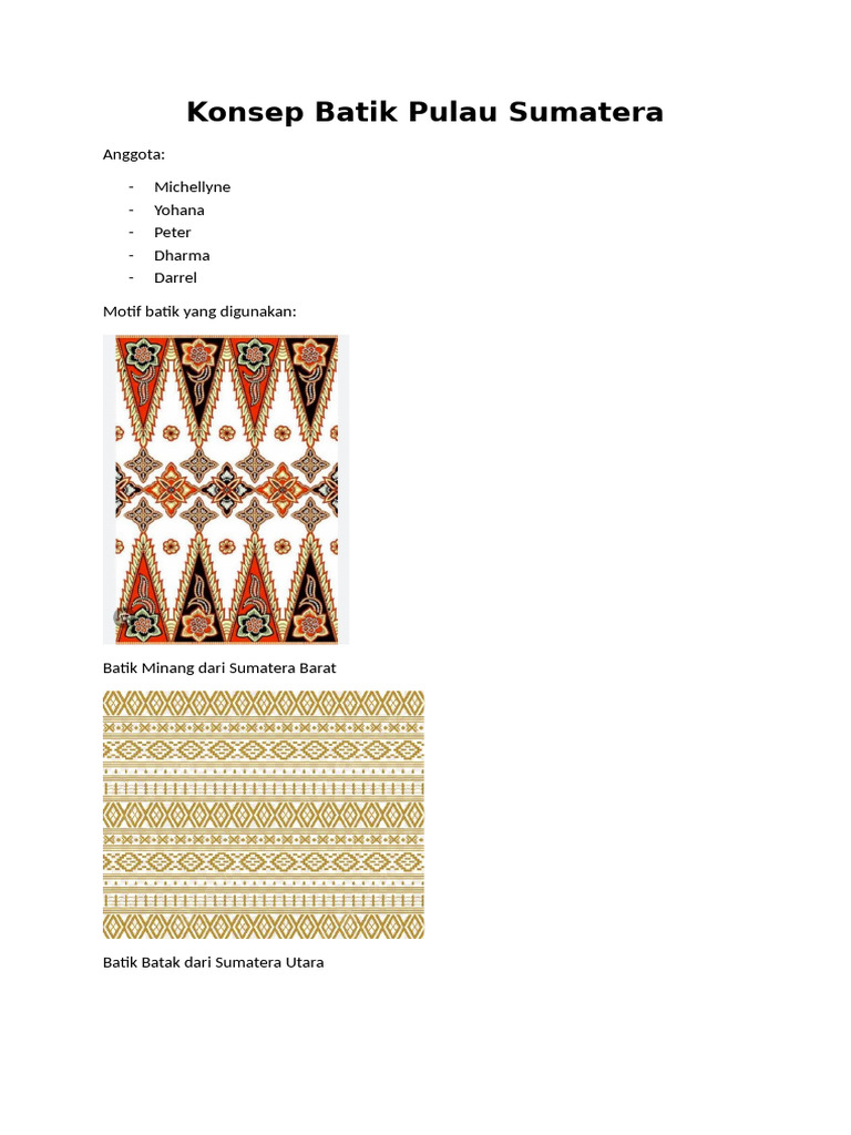 Konsep Batik Pulau Sumatera | PDF