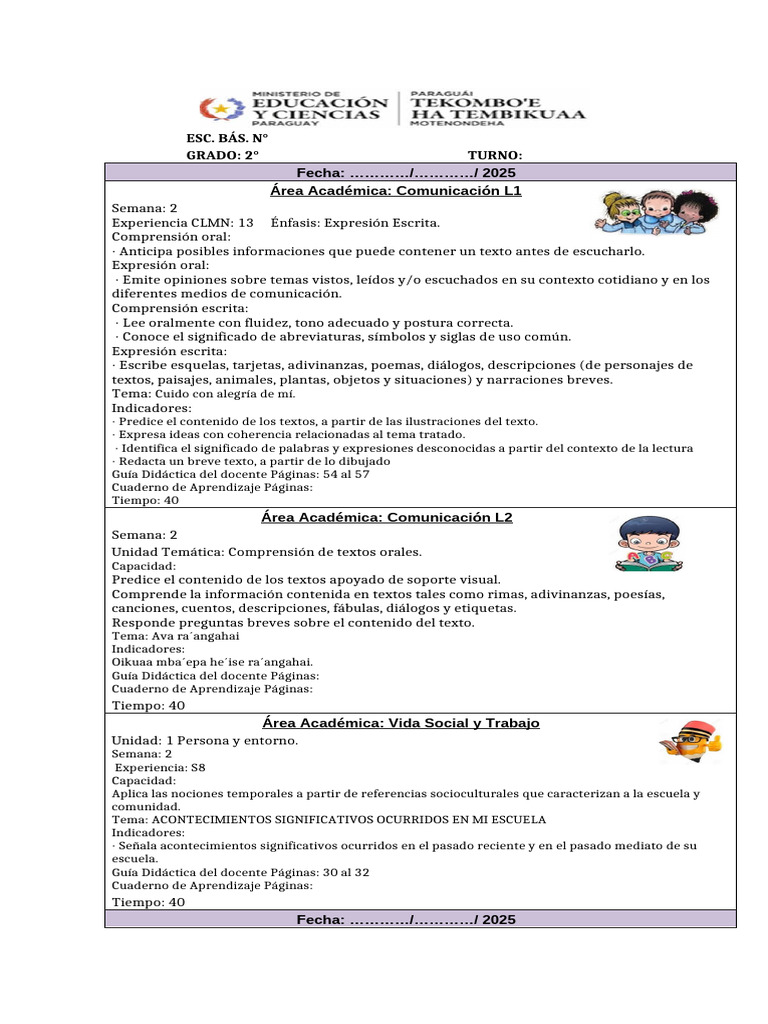 Actividades Educativas para 2° Grado | PDF | Comunicación | Aprendizaje