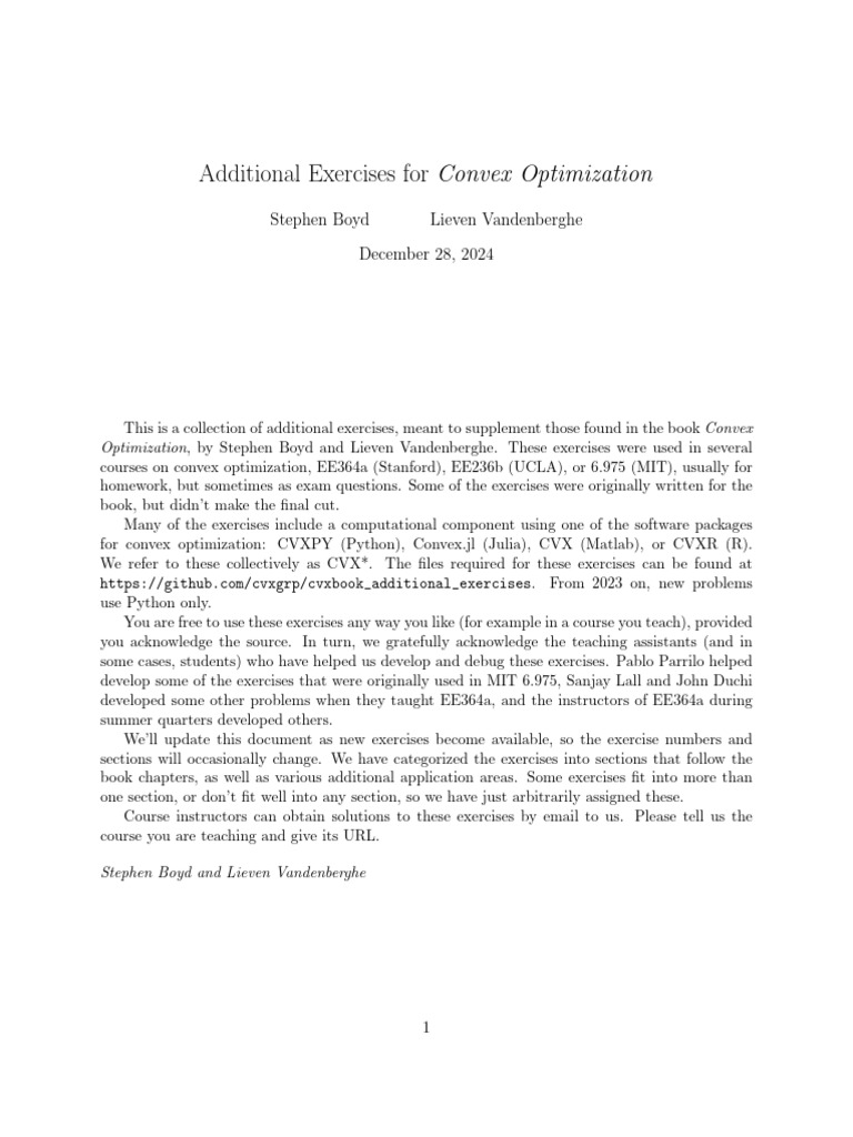 Additional Exercises | PDF | Mathematical Optimization | Functions And Mappings