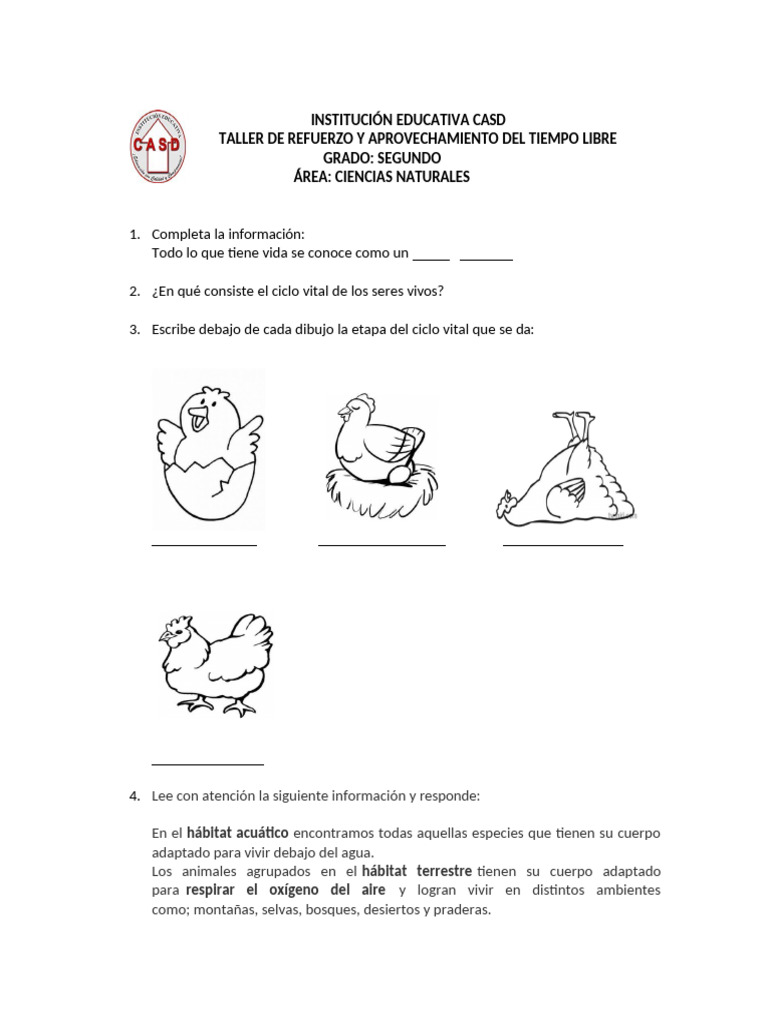 Taller de Ciencias Naturales para 2º Grado | PDF | Fotosíntesis | Plantas