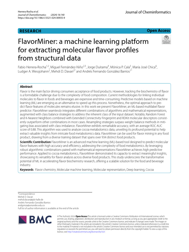 2-FlavorMiner A Machine Learning Platform For Extracting Molecular Flavor Profiles From ...
