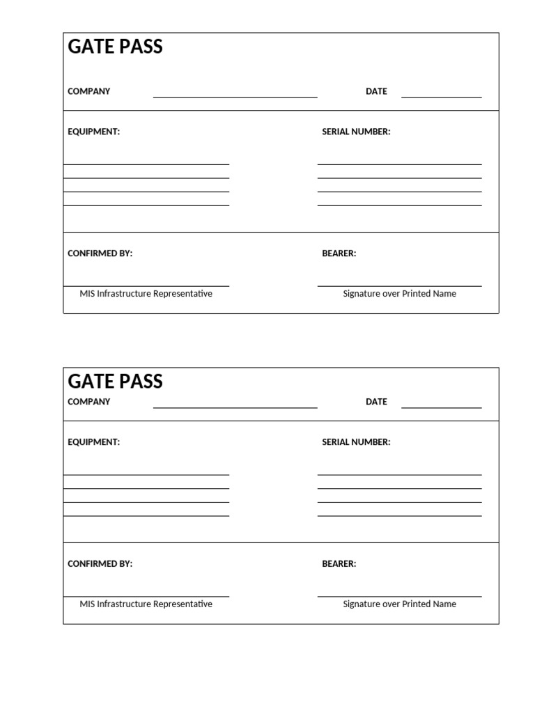 Gate Pass | PDF