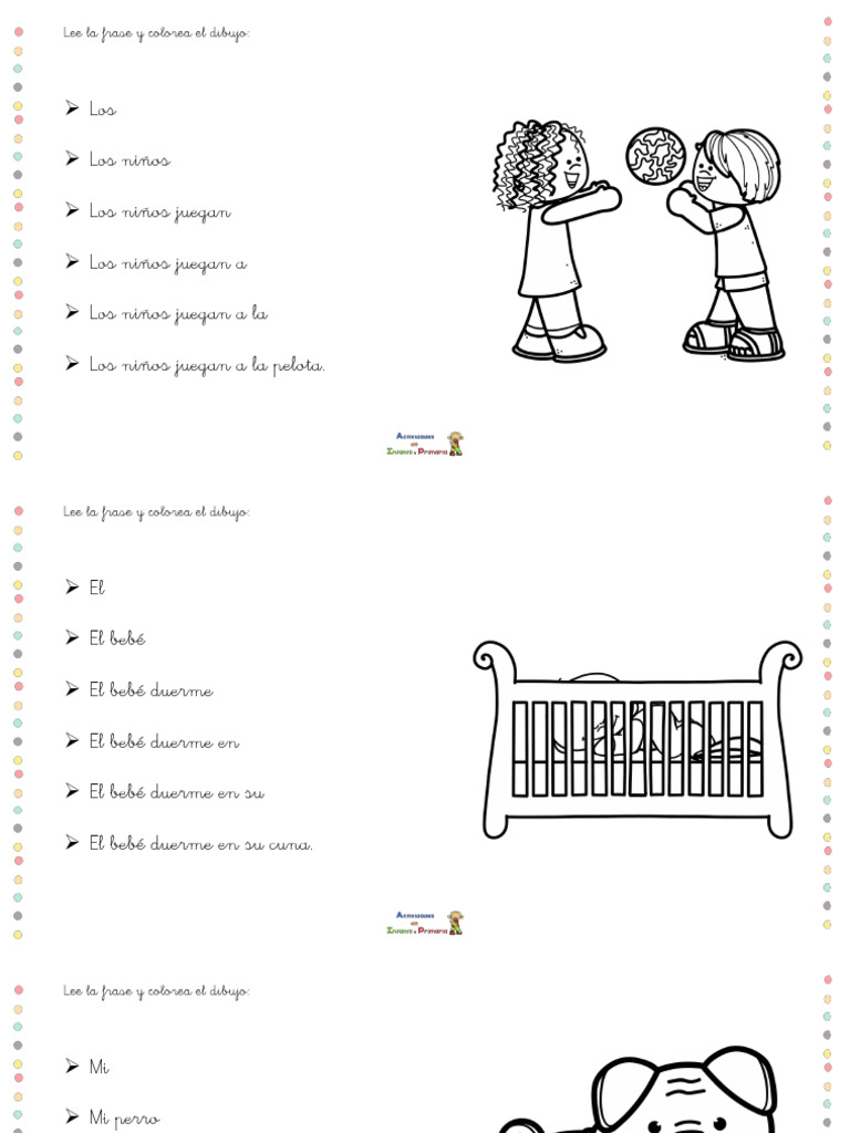 Lectura Progresiva Frases Escolar | PDF