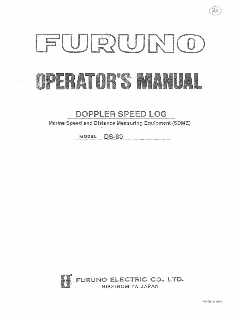 FURUNO DS-80 Doppler Speed Log Manual | PDF | Doppler Effect | Menu ...