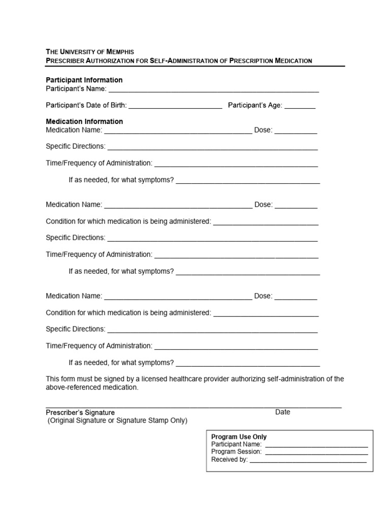 Self Medication Form | PDF