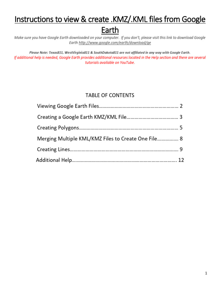 Google Earth KMZ KML Instructions 2 | PDF | Software | Computing