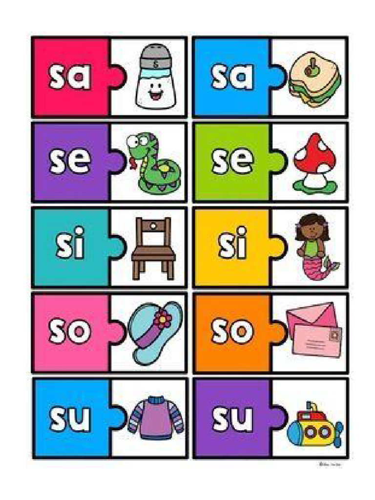 Rompecabezas Sílabas Con S | PDF