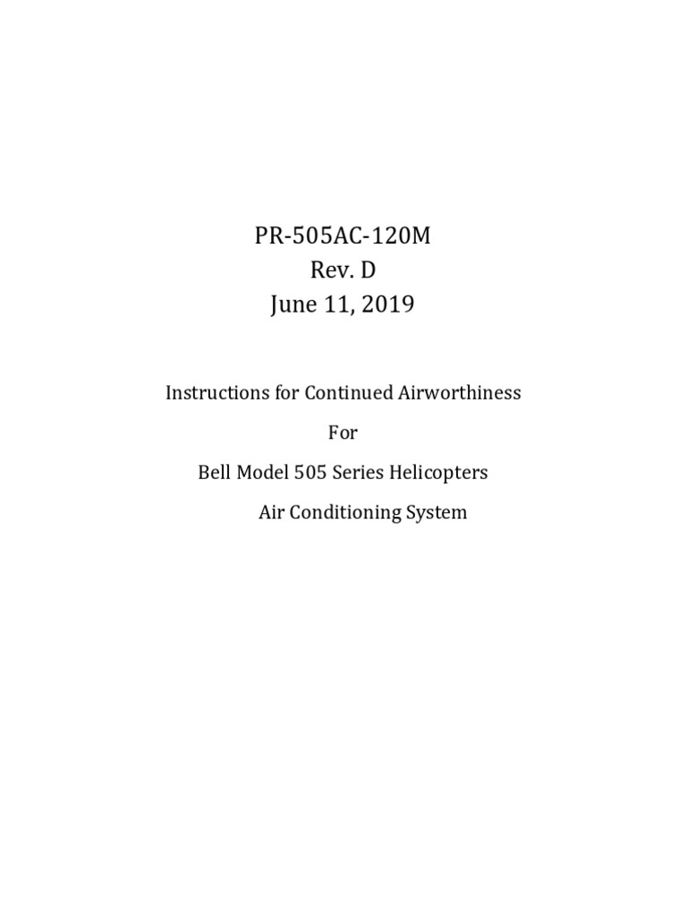 PR 505AC 120M REV D Instructions For Continued Airworthiness | PDF ...