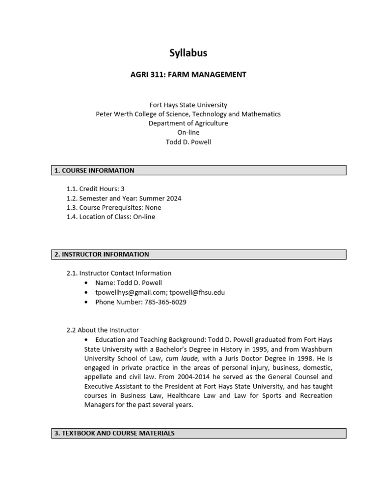 Online Farm Management Course Syllabus | PDF | Valuation (Finance)