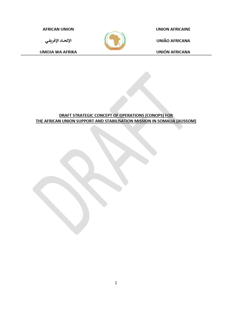 Draft Strategic Concept of Operations Conops For The African Union ...