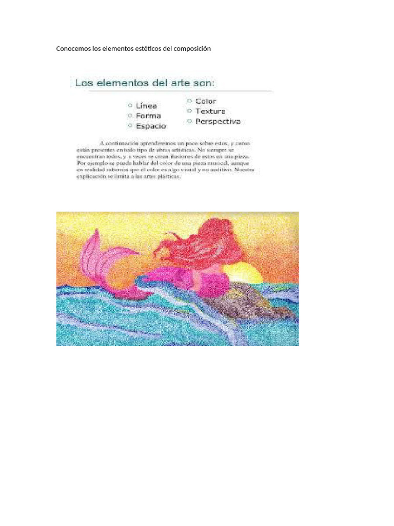 Conocemos Los Elementos Estéticos Del Composición | PDF