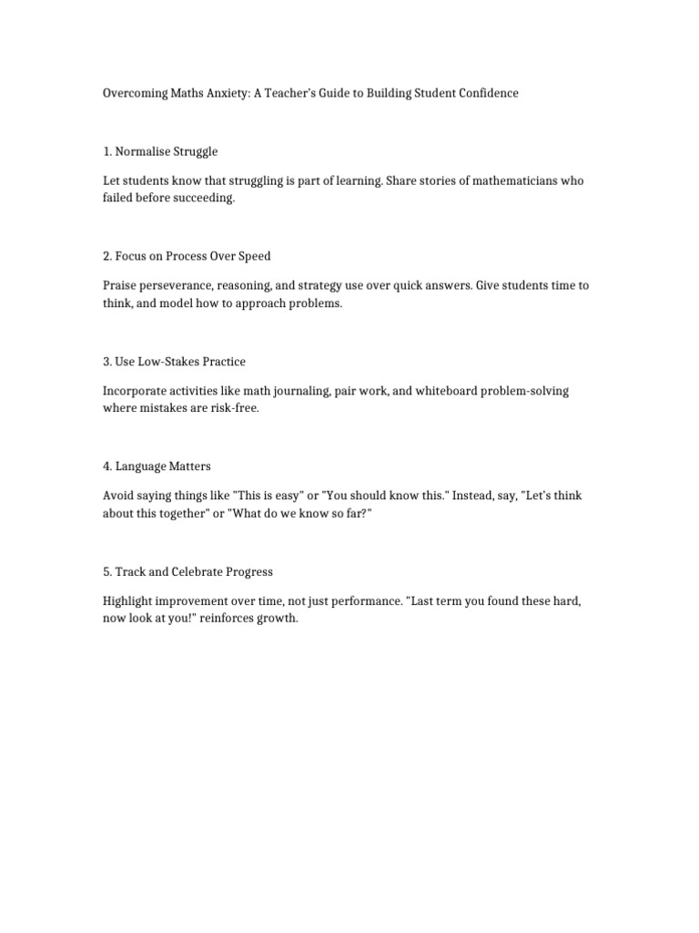 Guide 3 Overcoming Maths Anxiety | PDF