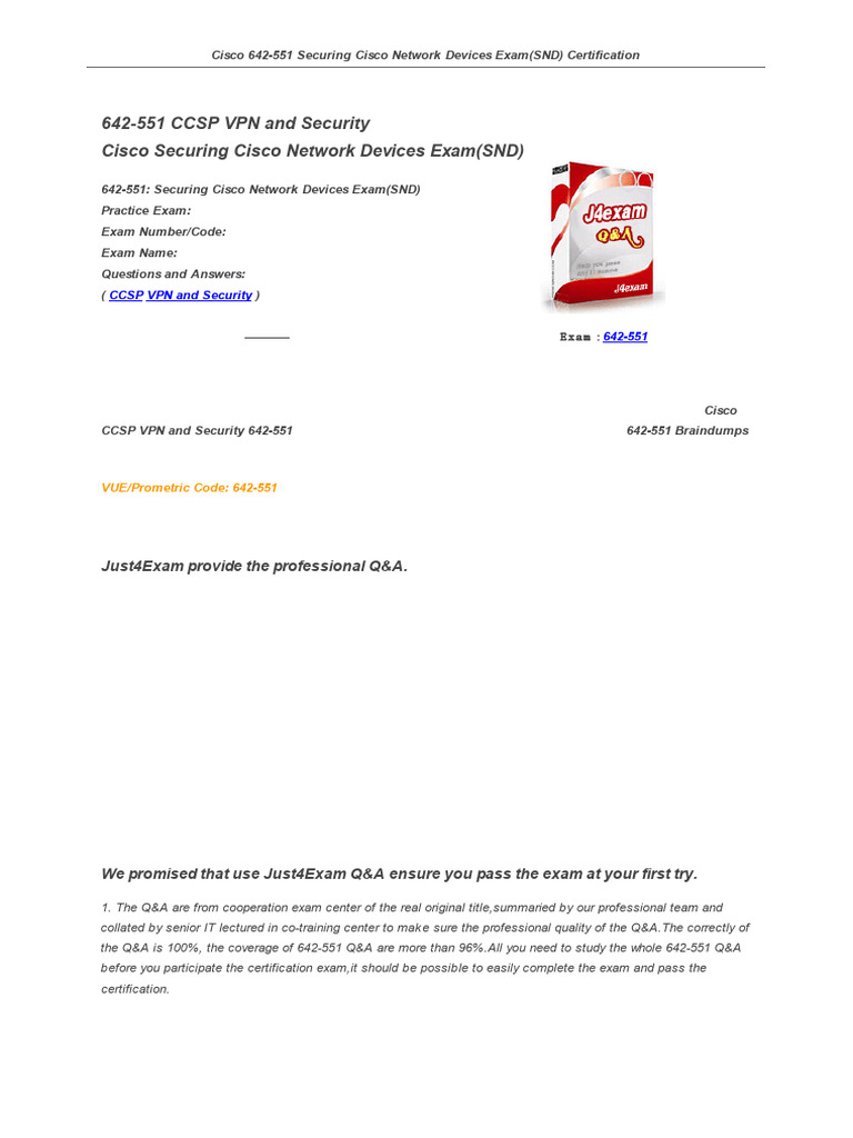 642-551 CCSP VPN and Security Cisco Securing Cisco Network Devices Exam (SND) | PDF | Router ...