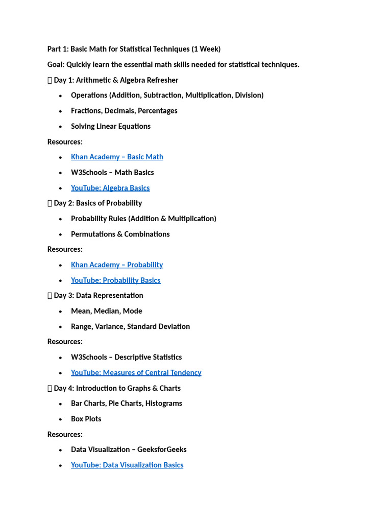 BCS40 - Part 1 - Basic Math For Statistical Techniques (1 Week) | PDF | Statistics | Descriptive ...