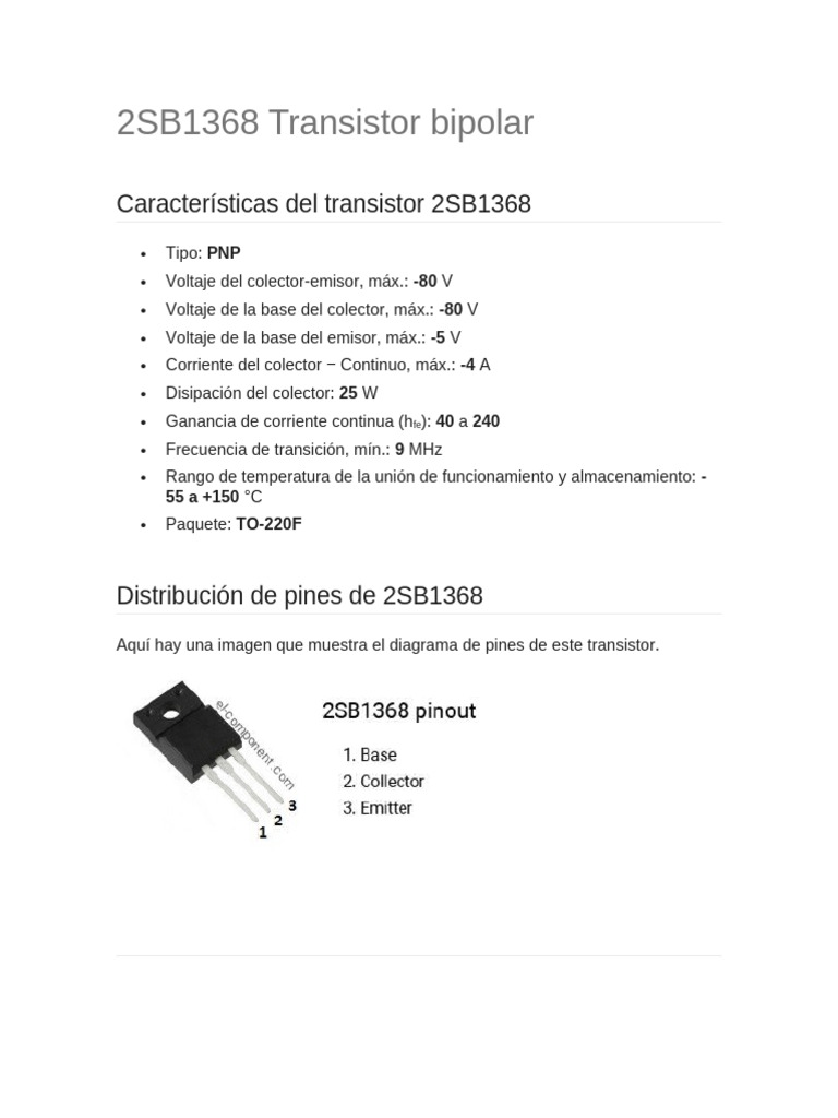 2SB1368 Transistor bipolar | PDF