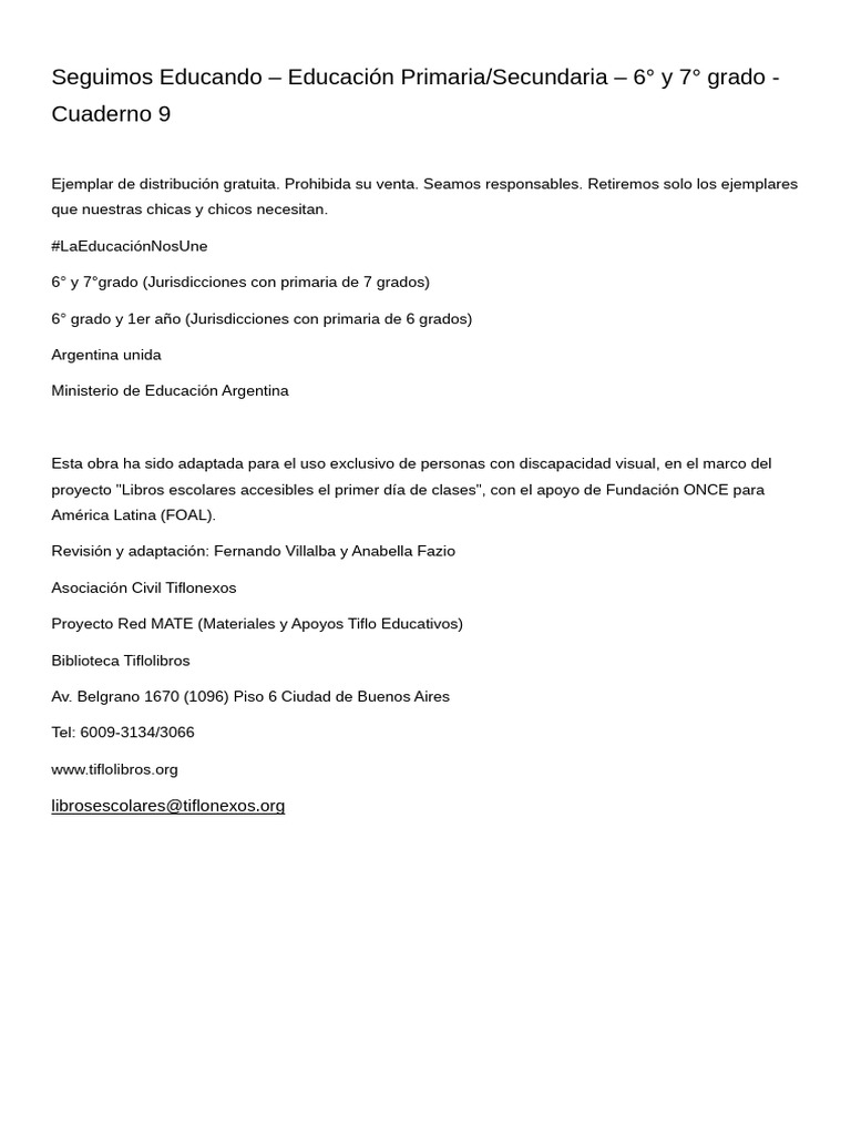 Cuaderno 9. Sexto y séptimo grado -Seguimos educando | PDF | Fuerza | Elecciones