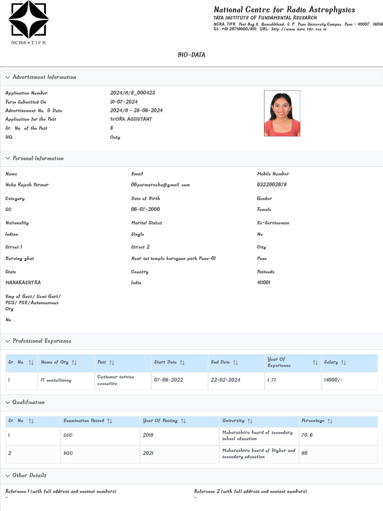 Gov Application for Work Assis | PDF