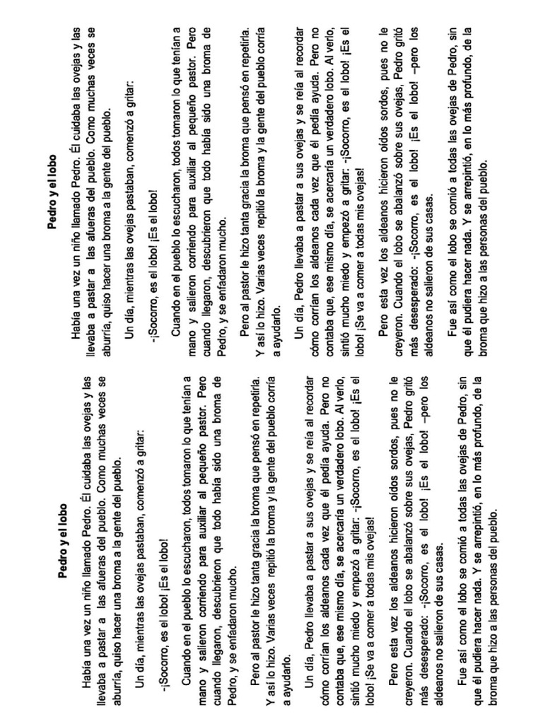 fabula pedro y el lobo | PDF