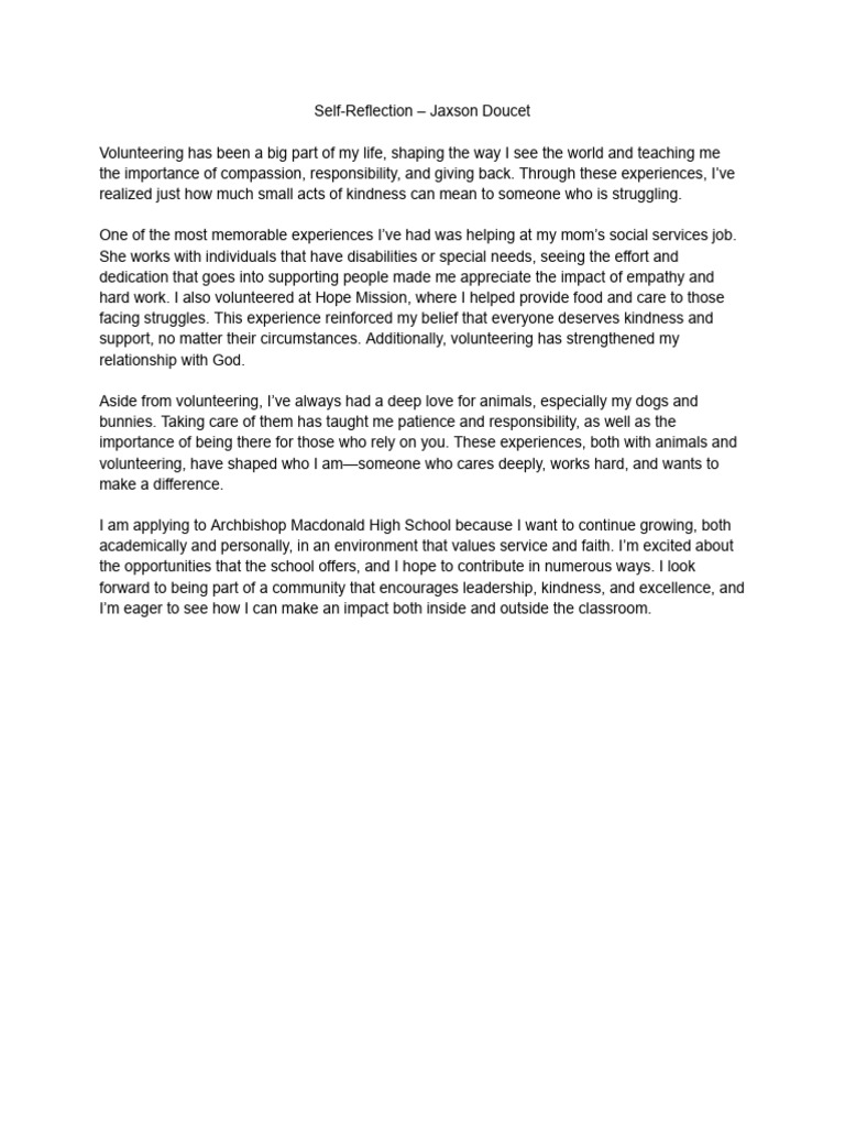 Self Reflection | PDF