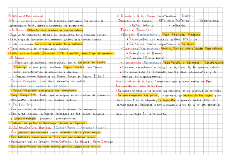 Tema 3 - El Arte en El Perú Colonial - 241020 - 234807 | PDF