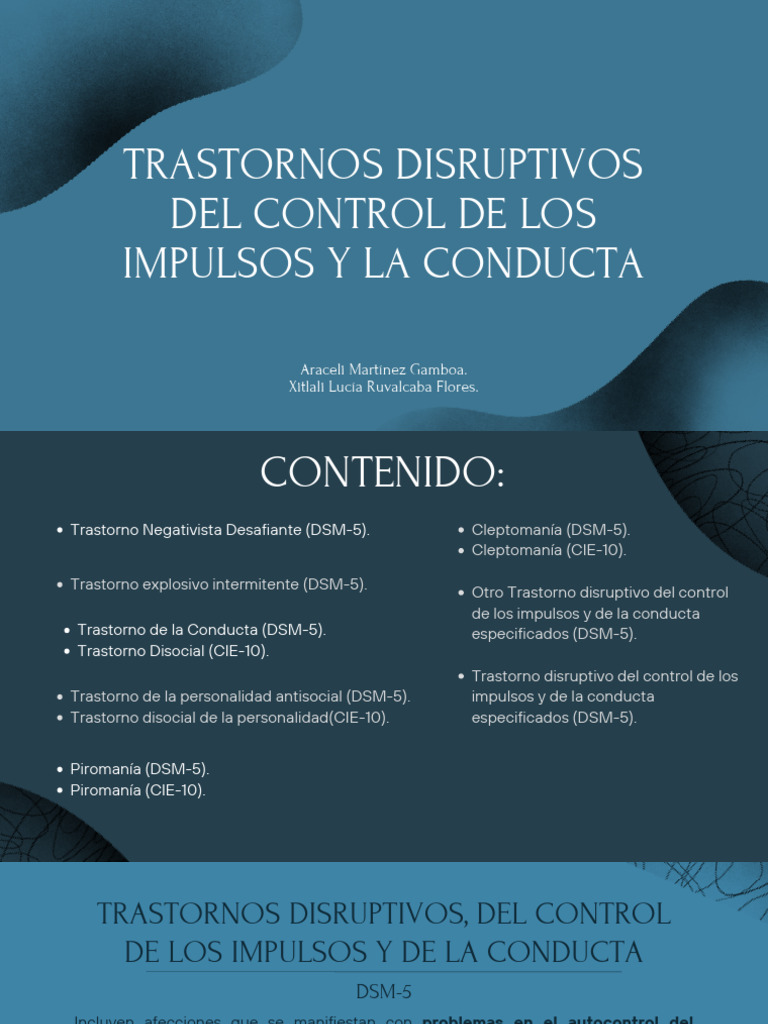 Trastornos del Control de Impulsos DSM-5 | PDF | Manual Diagnóstico y ...