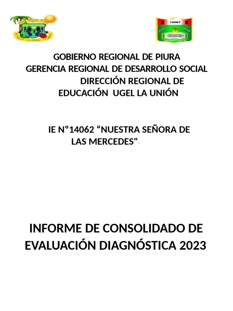 Inf. Eval. Diagnostica 2c 2023 Marco. | PDF | Aprendizaje | Cognición