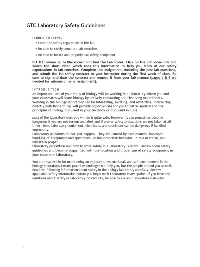 Lab Safety Guidelines and Contract - Tagged | PDF | Laboratories | Safety