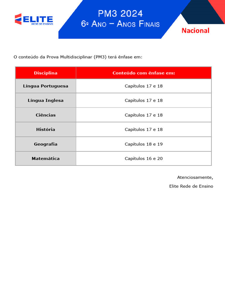 1727198029537_Ementa PM3 - 6º ano.docx | PDF