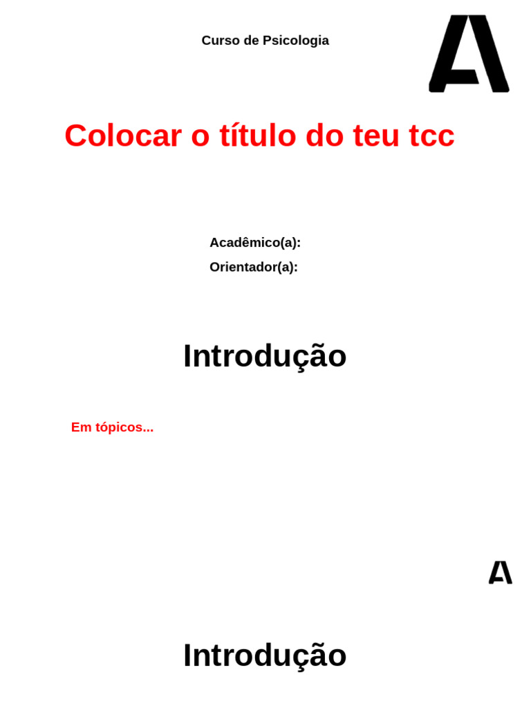 Modelo - PPT TCC II | PDF