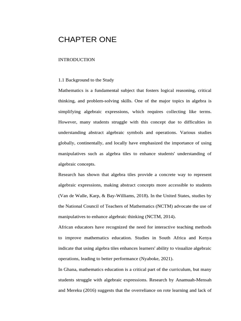 Algebra Tiles With References | PDF | Algebra | Methodology