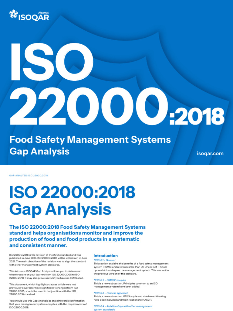 Isoqar Iso 22000 Gap Analysis | PDF | Risk | Business