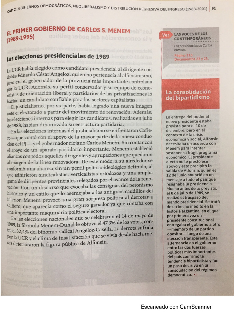 Primer Gobierno de Carlos Menem | PDF