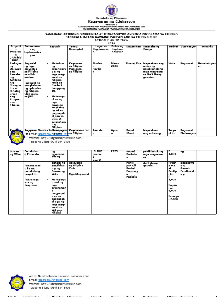Gpoa Filipino Club | PDF