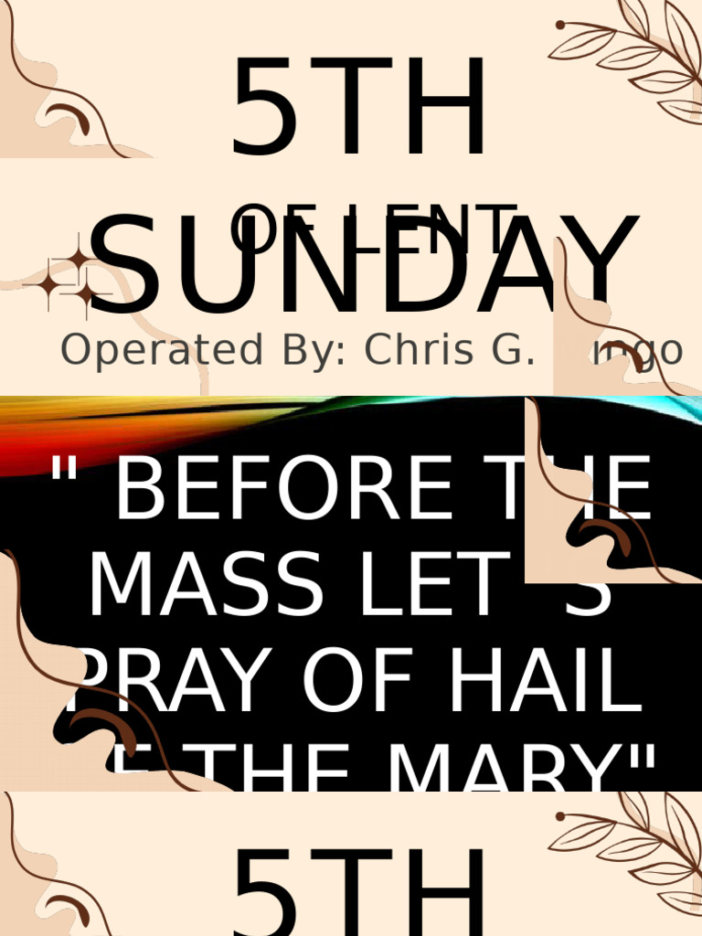 Lent 5th Sunday | PDF