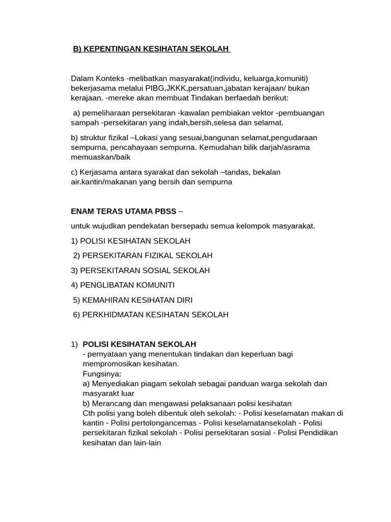 3K @ KEPENTINGAN KESIHATAN SEKOLAH | PDF