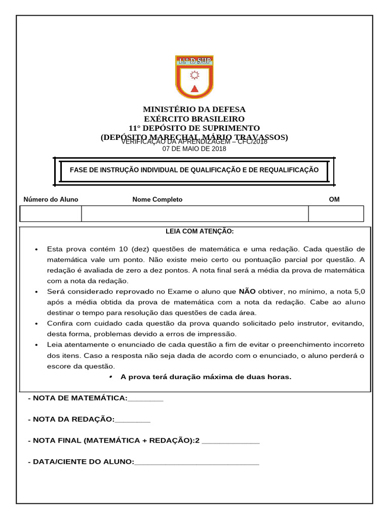 Prova CFC | PDF | Matemática