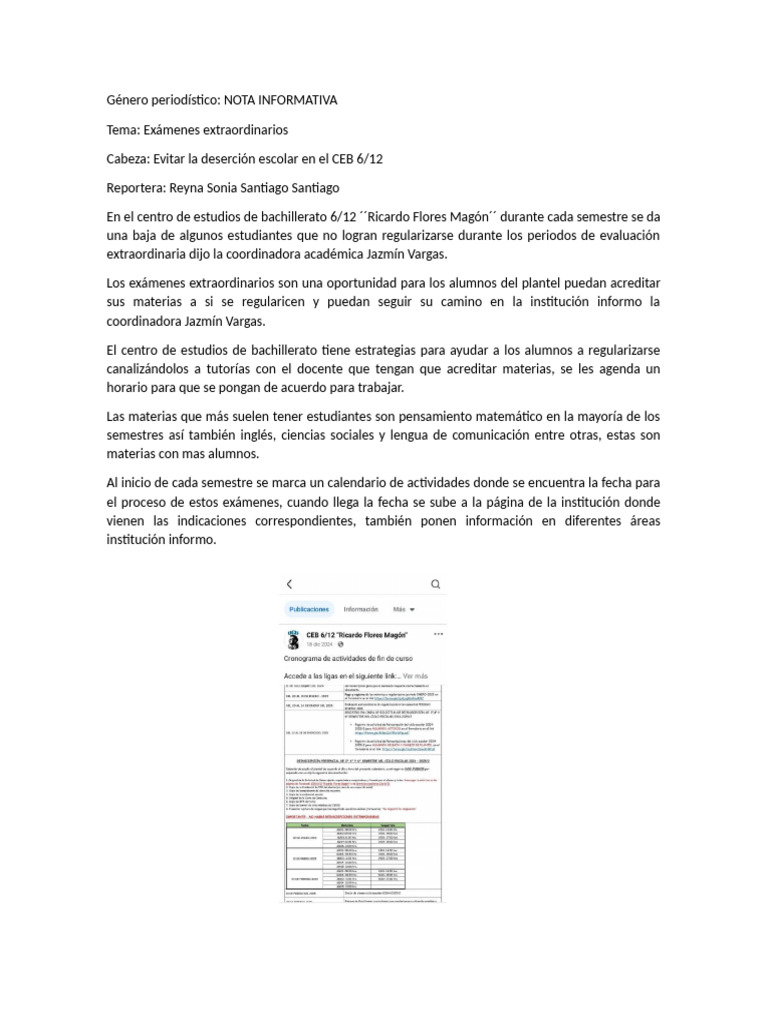 Nota Informativa - Reynasonia | PDF