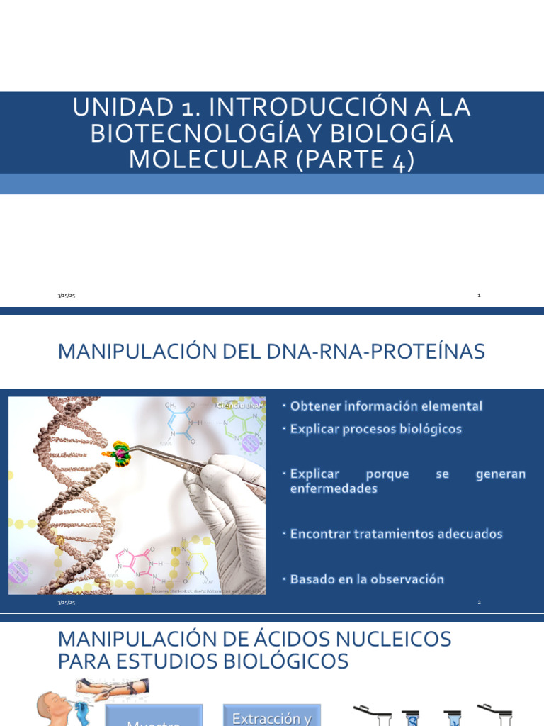 1.4. Unidad 1. Intro Biotec y Biomol (Parte 4) | PDF | Biología Molecular | Gene